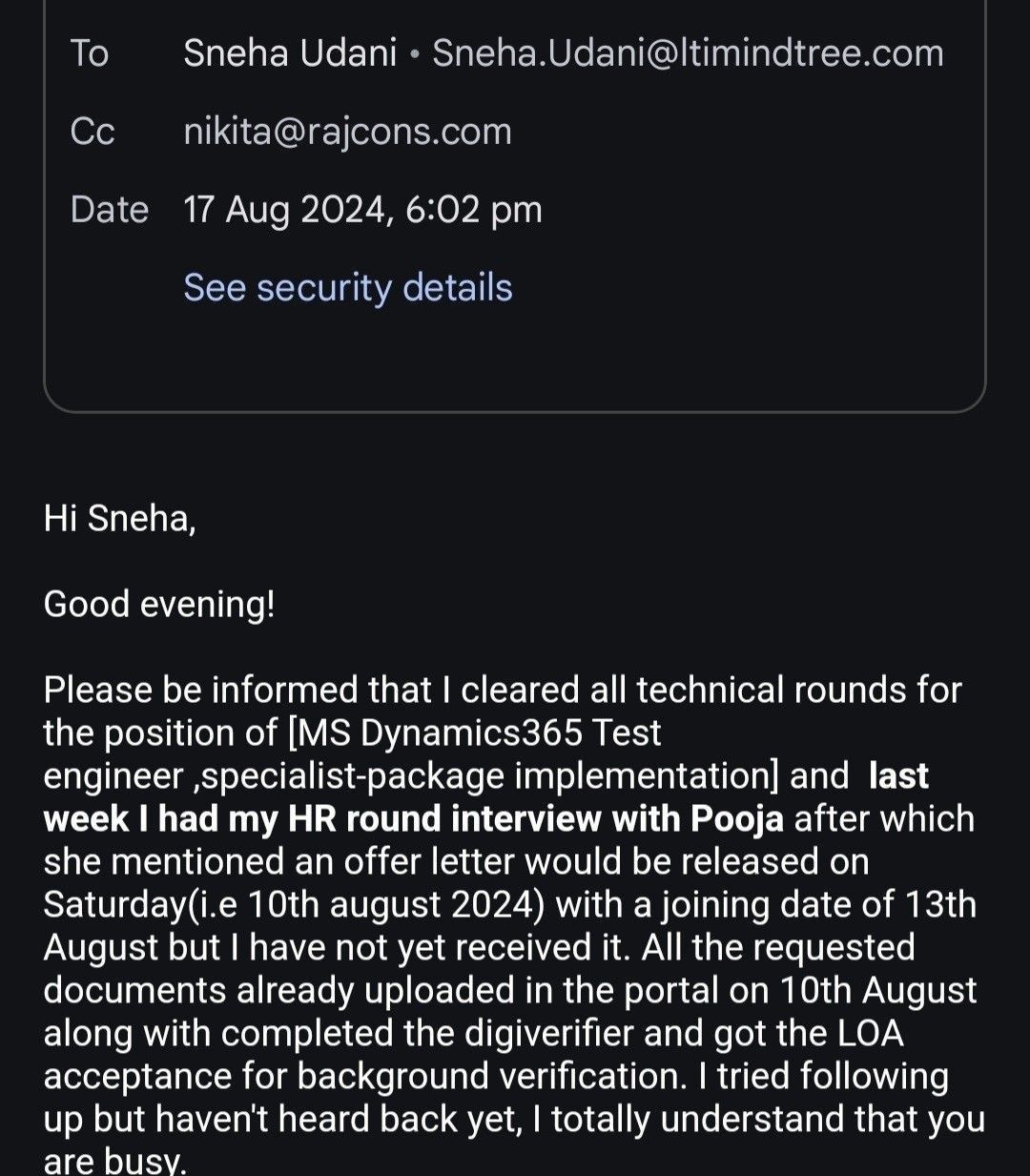 Hi, I got offer from Ltimindtree, I was told it i... | Fishbowl