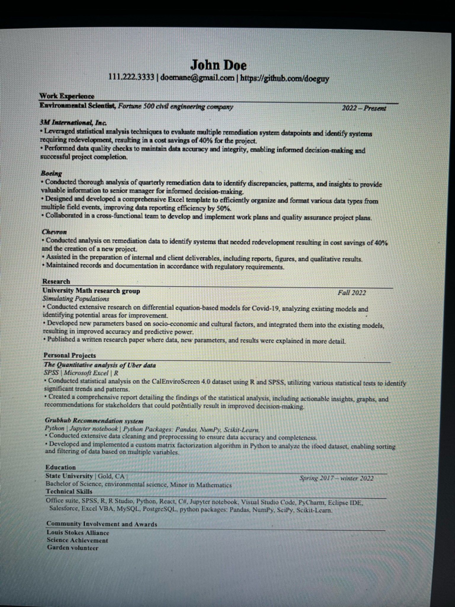 How does my resume look? Any advice for improvemen... | Fishbowl
