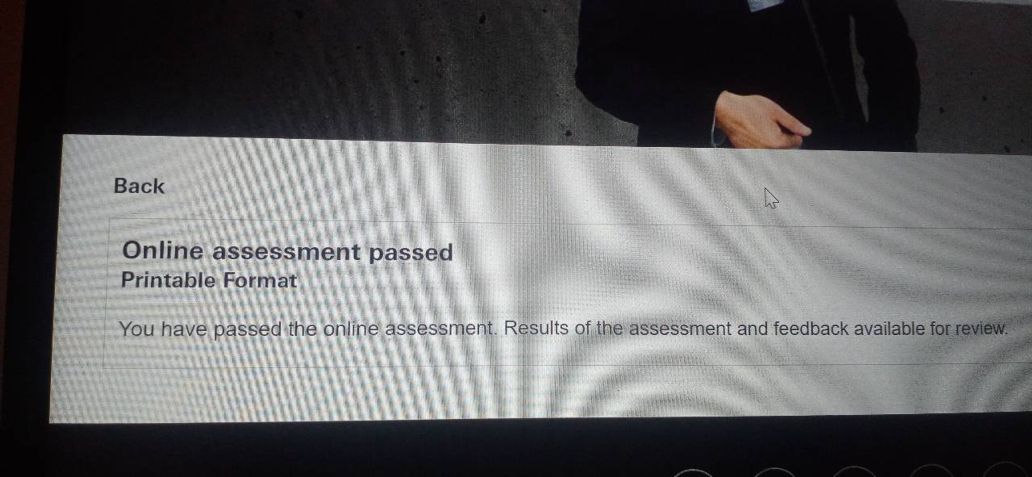 It means the assement is passed or still this need... | Fishbowl