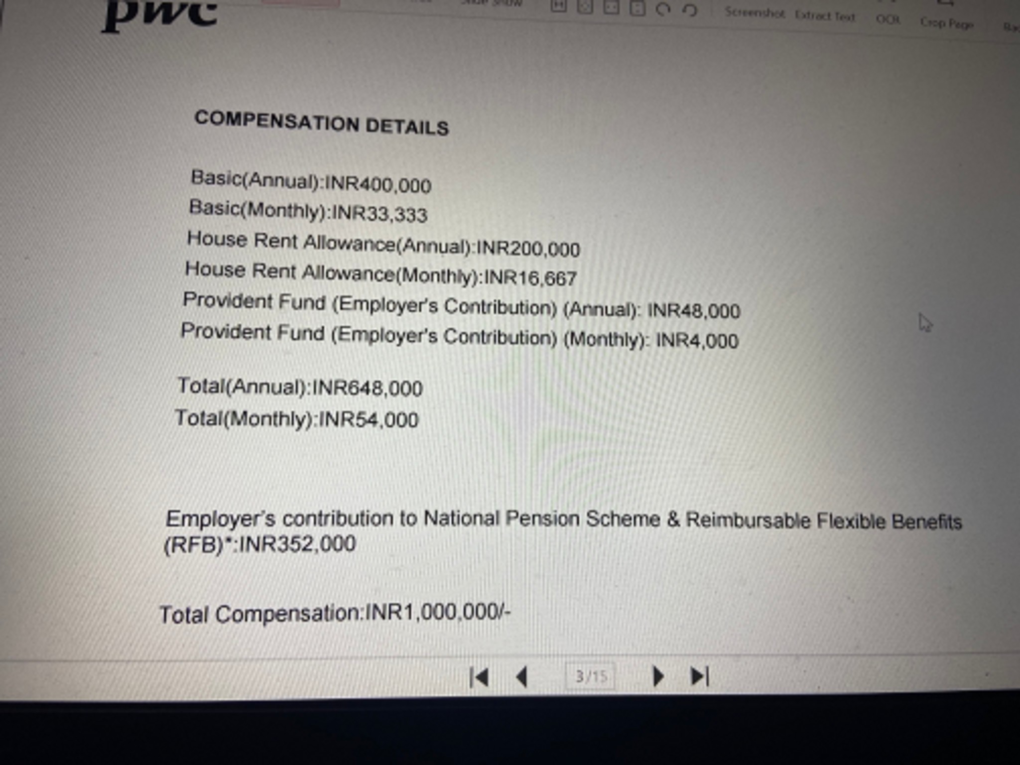 How much in hand i can expect PwC | Fishbowl