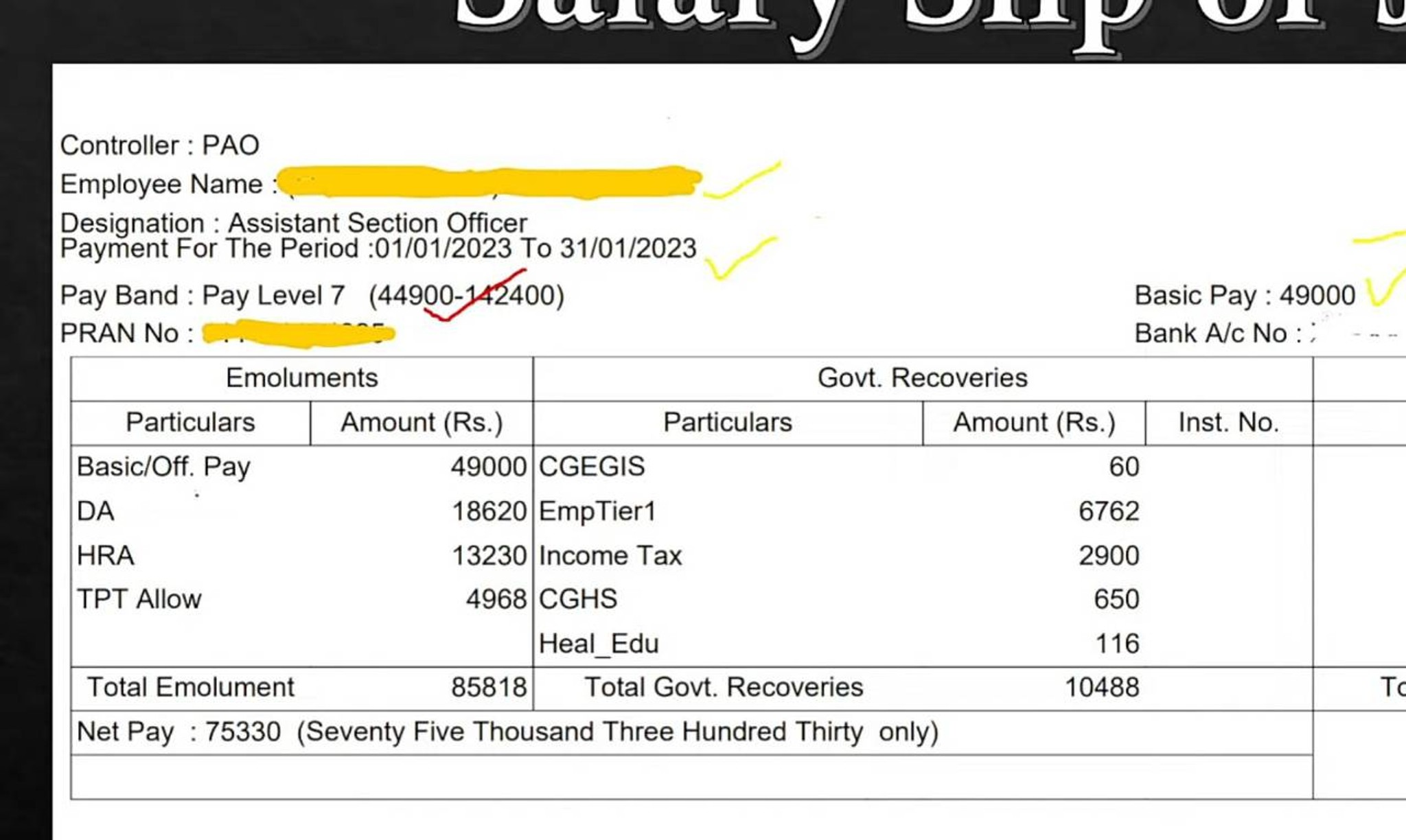 This Is The Latest Salary Slip Of ASO Recruited Through SSC CGL YOE 3 This Is The Latest Salary Slip Of ASO Recruited Through SSC CGL YOE 3