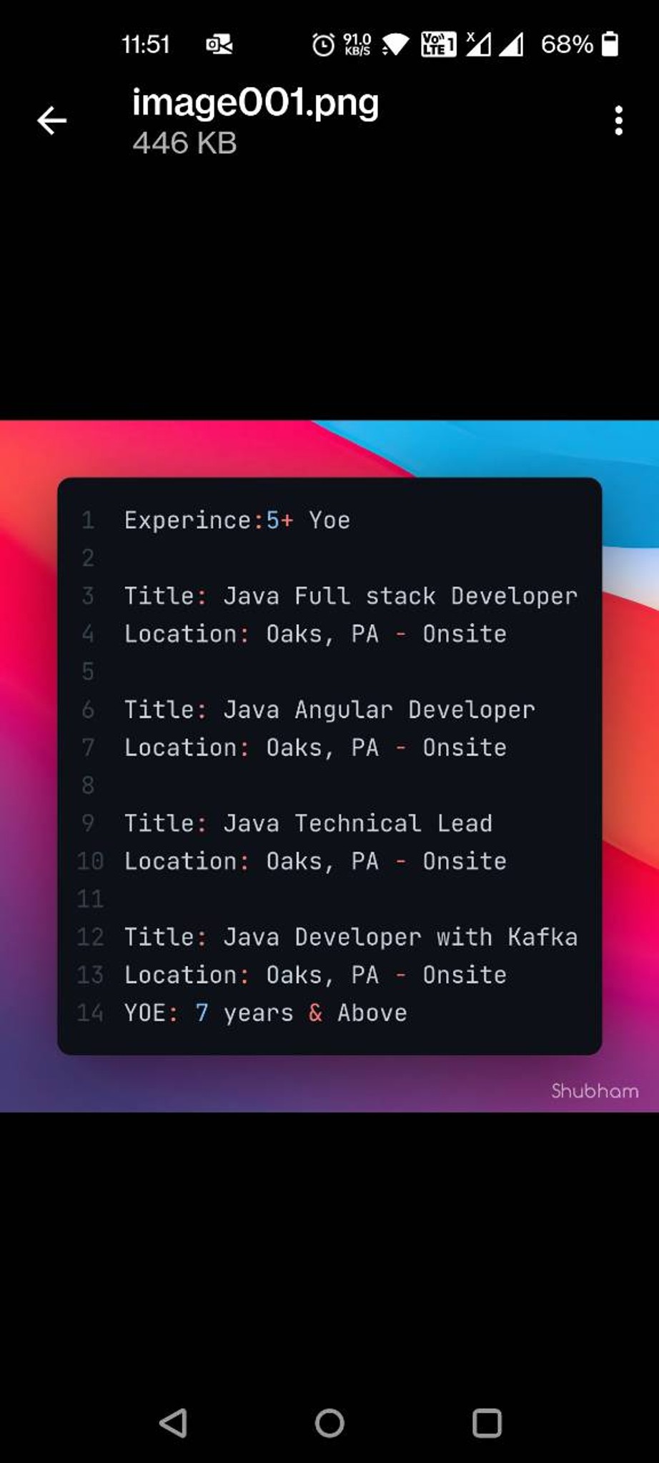 Hi Fishes On site opportunity for Java full stack ... | Fishbowl