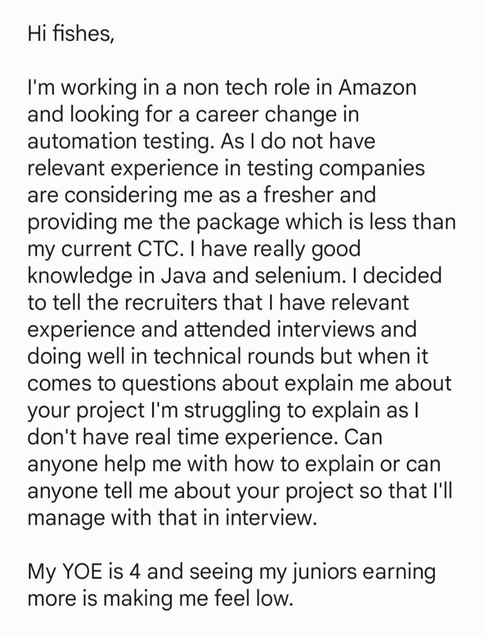 Hi Fishes Which is better company to join in terms of WLB and good ...