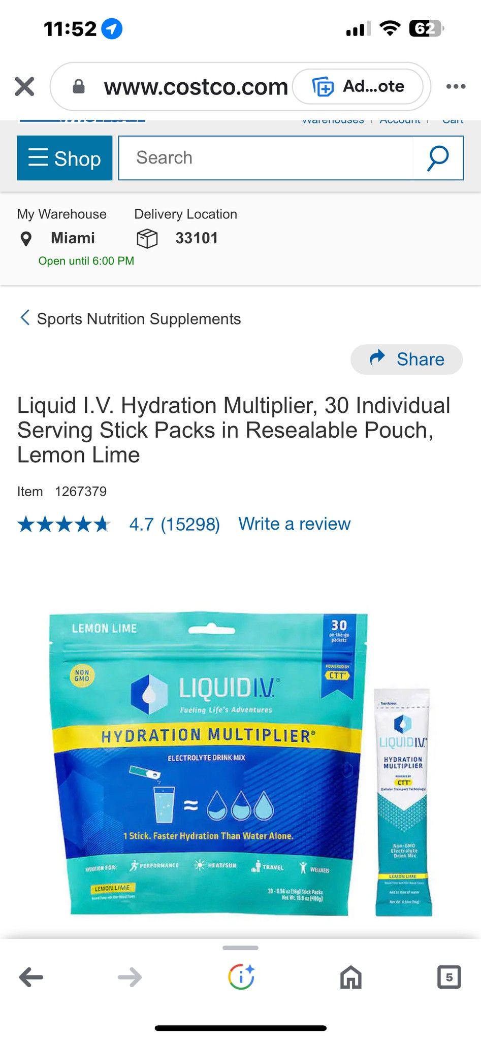 I had liquid IV yesterday, sugar free version from Costco last evening ...