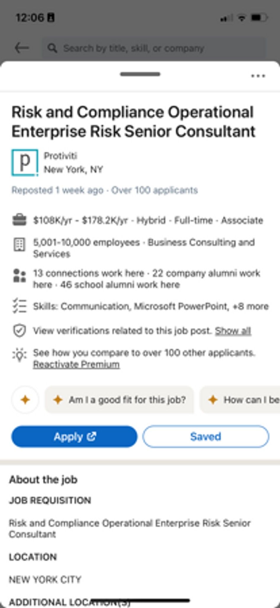 Protoviti - Risk and Compliance Operational Enterprise Risk Senior Associate $178k??? What’s ...