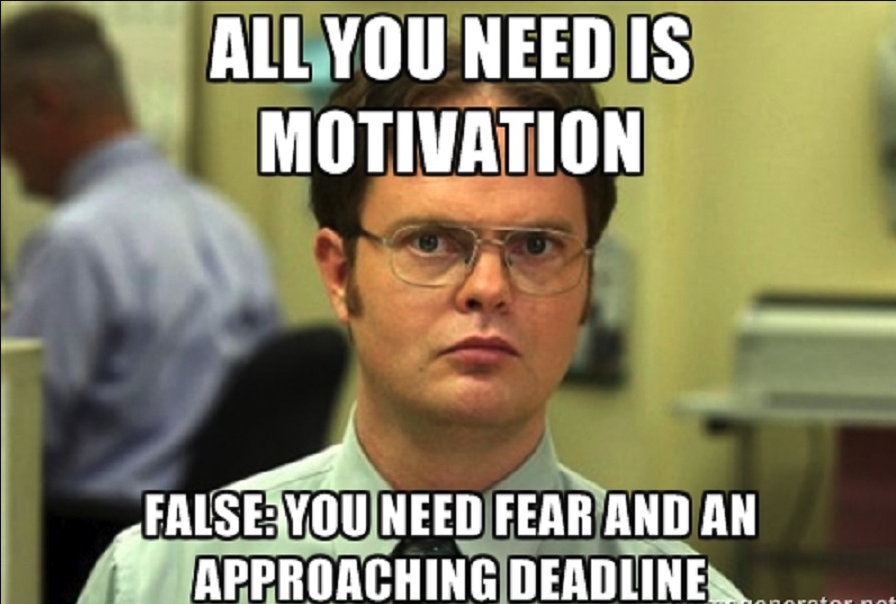 I thrive under the pressure of looming deadlines—it's like the ...