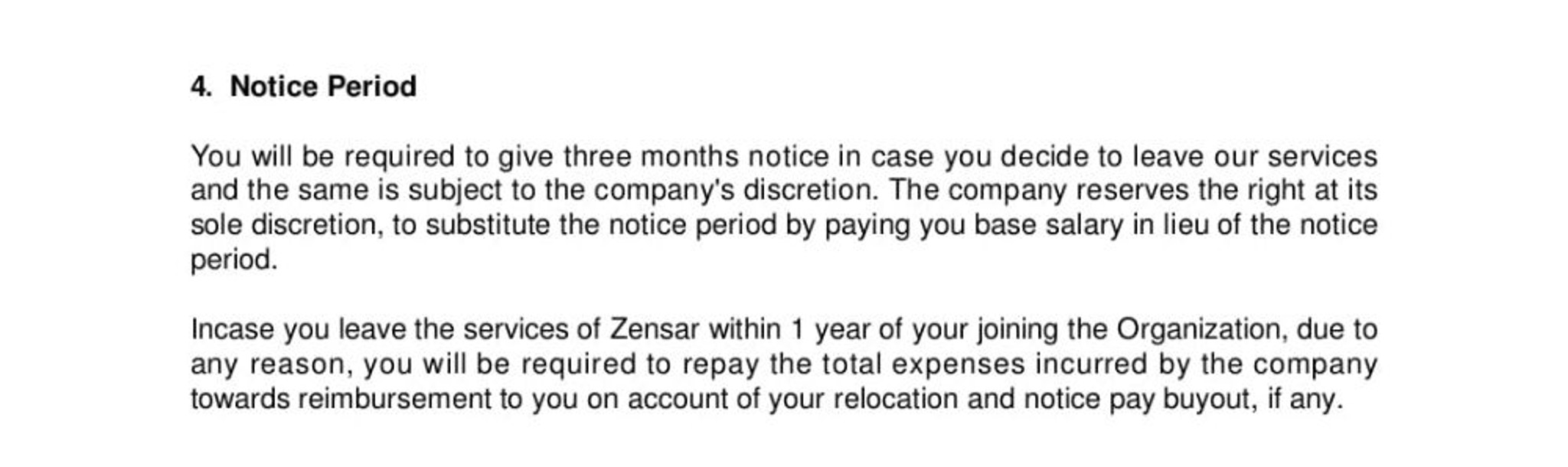what is bench policy in zensar Notice period (... | Fishbowl