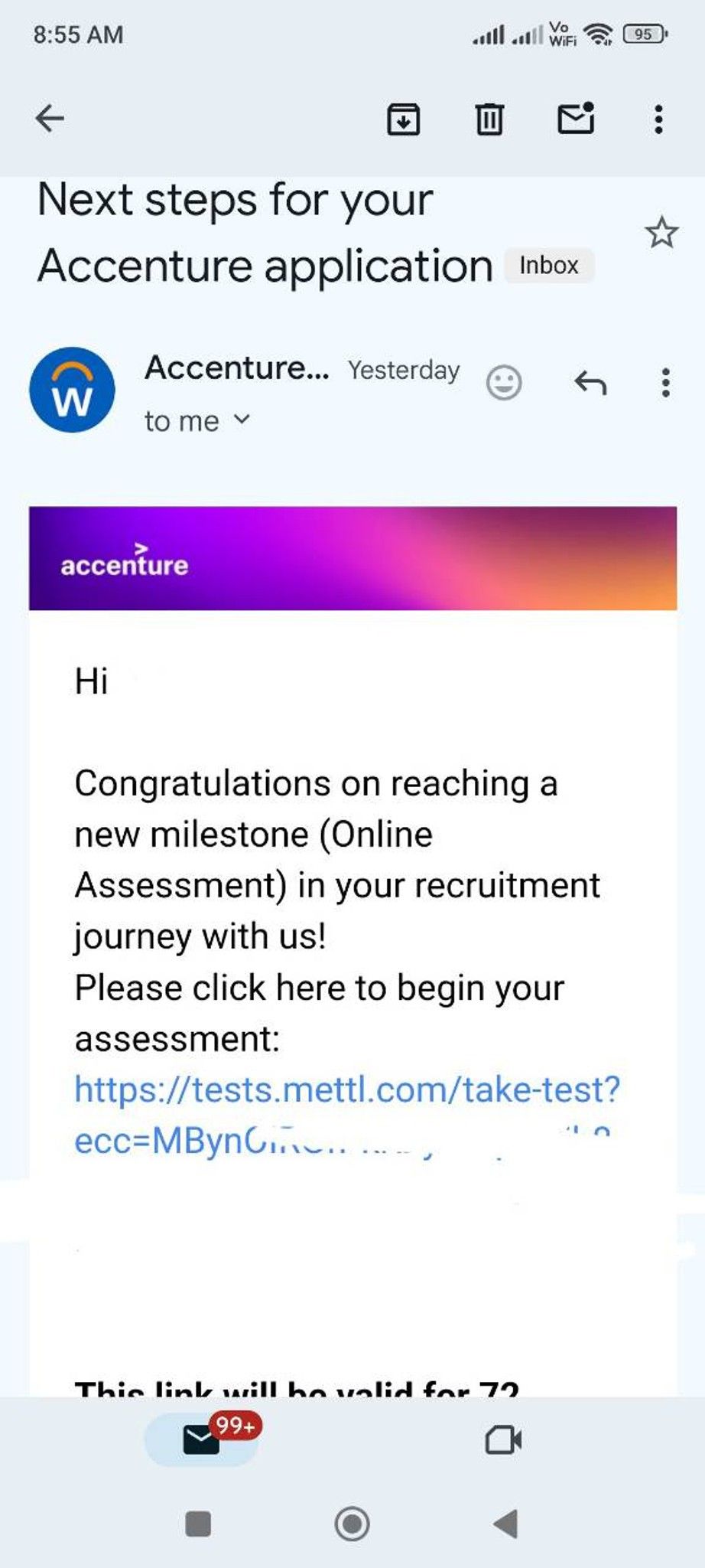 Yesterday morning I had my first round interview with Accenture , and ...