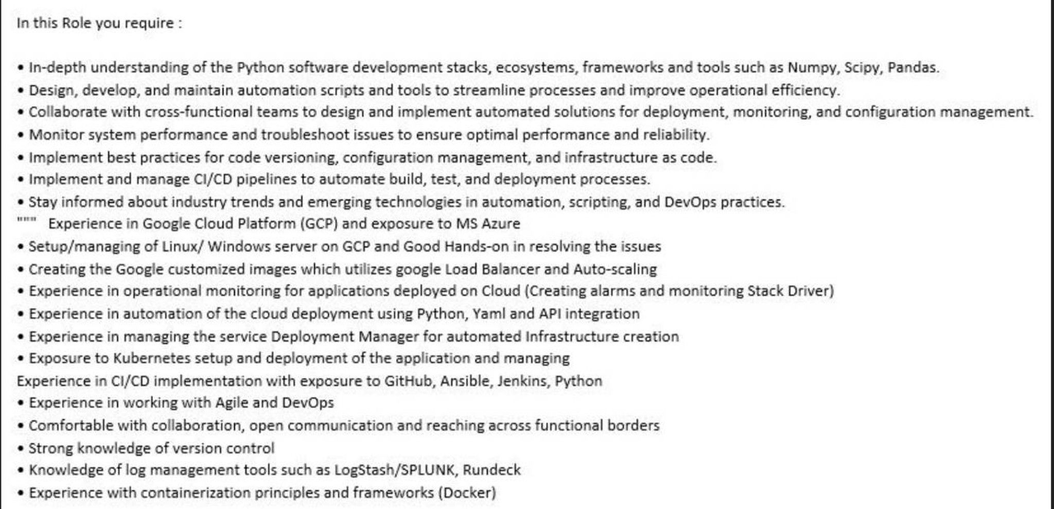 EY is hiring for highly skilled GCP DevOps + Pytho... | Fishbowl