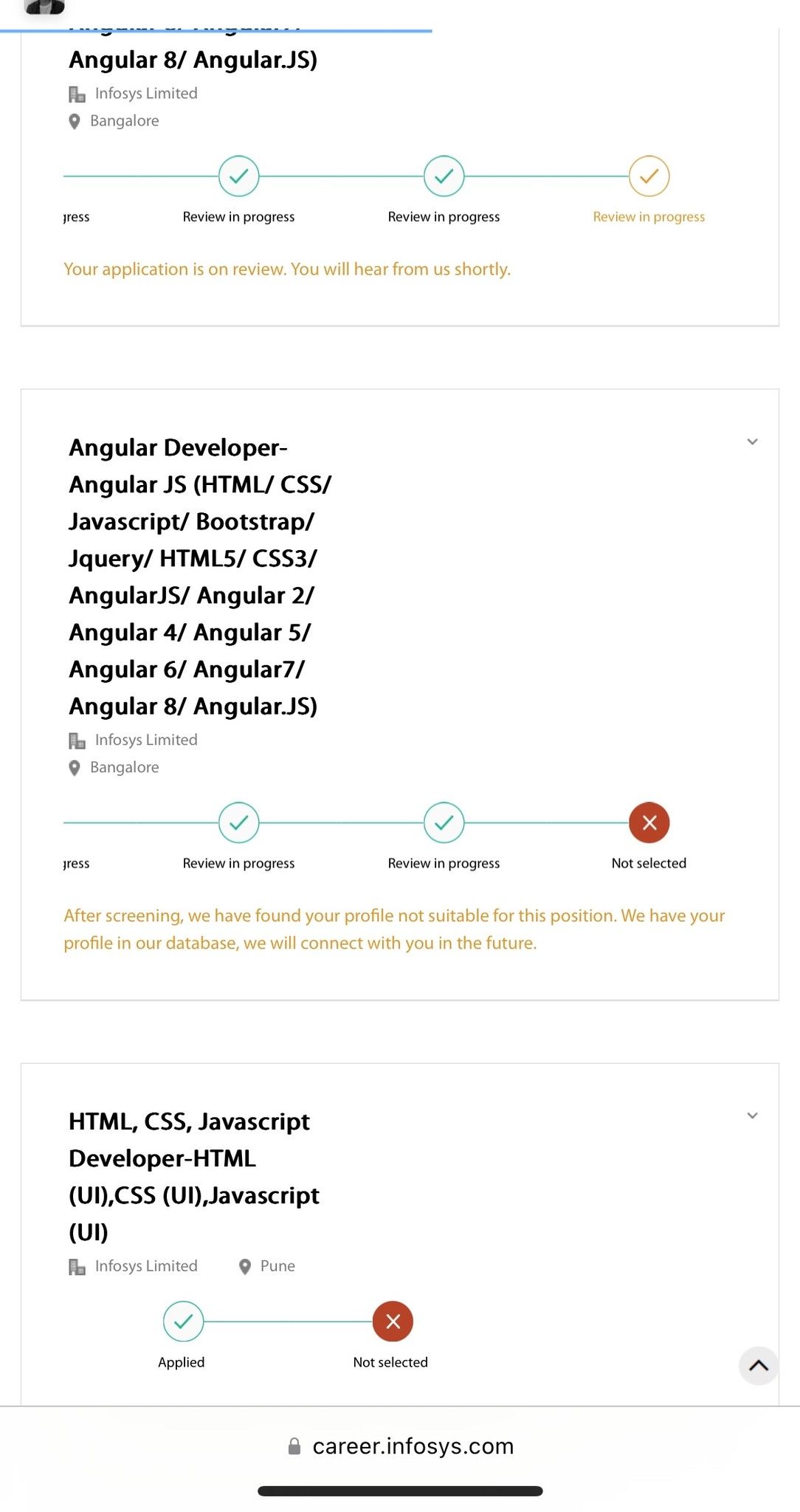 First application is showing reviews in progress But after 10 day new application created which ...